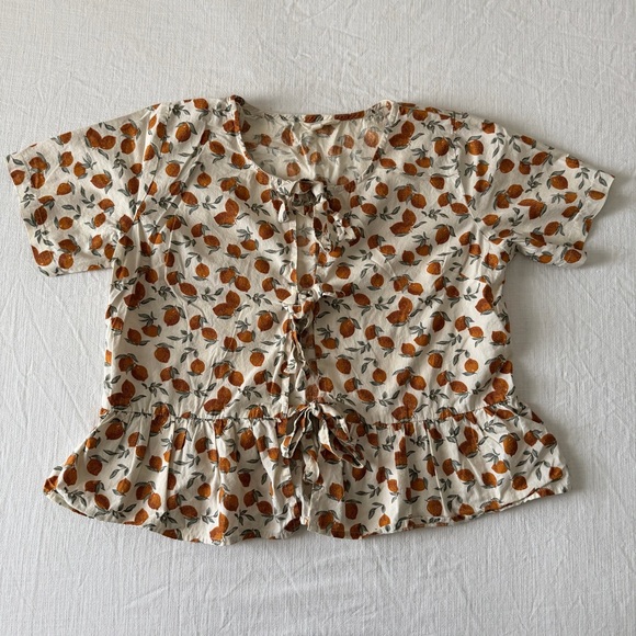 Sim & Sam | Tops | Sim Sam Fruit Print Tiefront Peplum Top | Poshmark